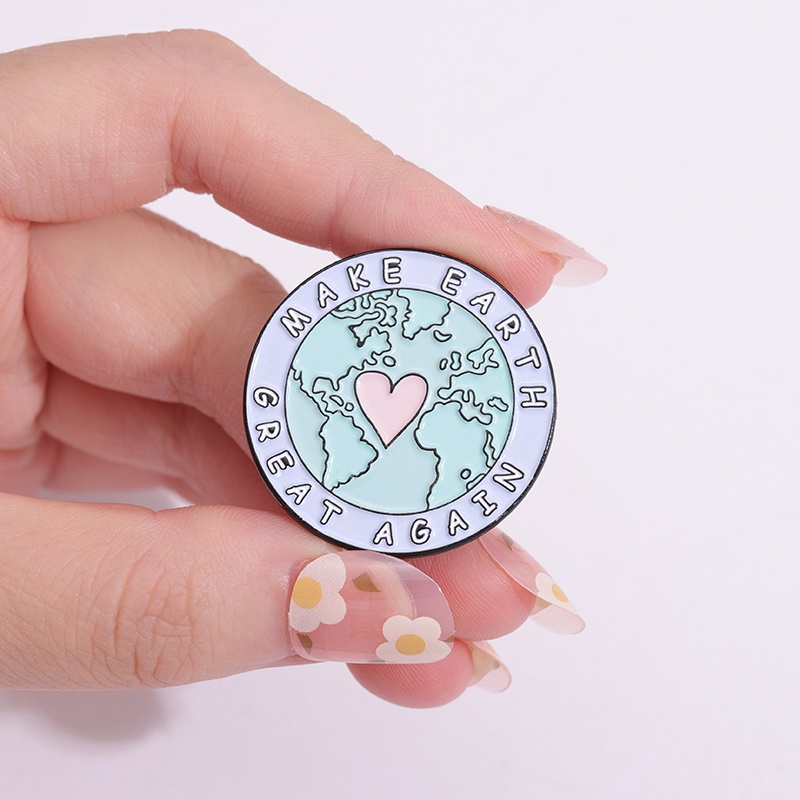 Creative Earth Enamel Pins Eco-friendly Brooches Earth Conservation ...