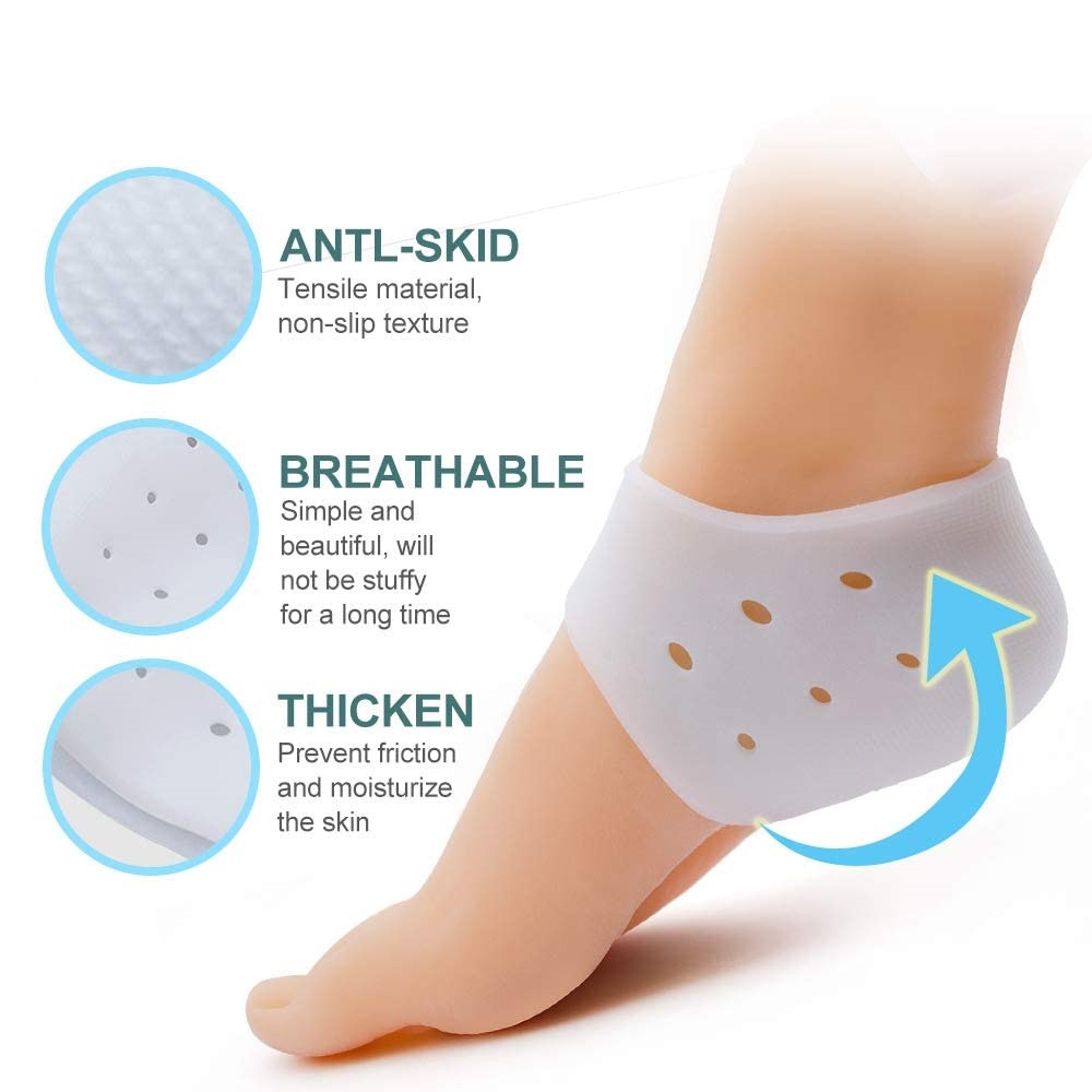 2pcs Silica Gel Plantar Heel Protector Fasciitis Heel Arch Support ...