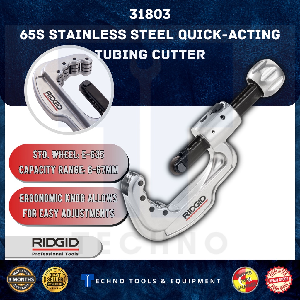 RIDGID 65S Stainless Steel Quick-Acting Tubing Cutter / E635 Stainless ...