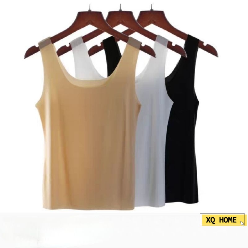 Ice Silk Singlet Seamless Camisole Inner Tank Shirt Casual Plain Top ...
