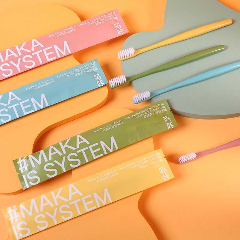 High-End Disposable Toothbrush Set Macaron Color Matching Soft Bristles ...