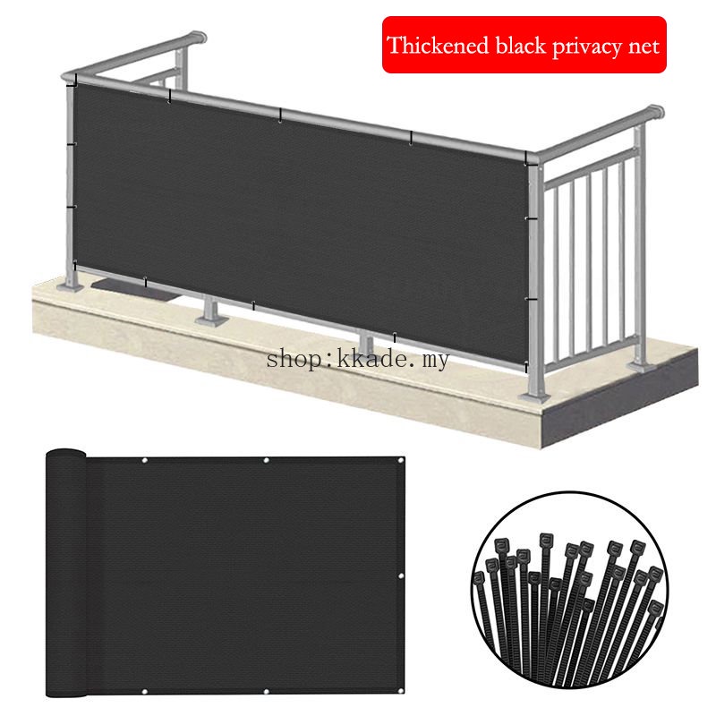【Ready Stock】Thickened Balcony Privacy Screen Shades Awnings Black ...