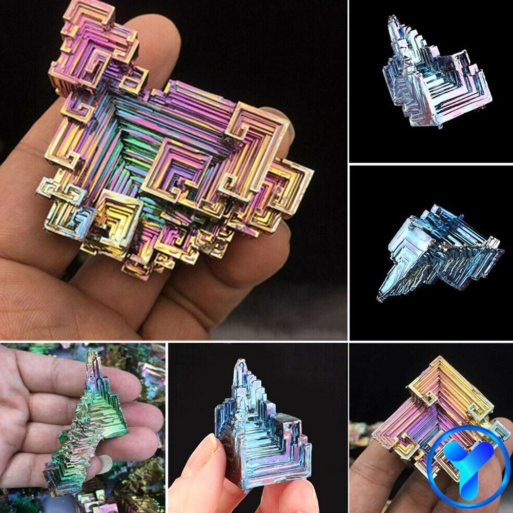 YAP Natural Green Metal Stone Bismuth Ore Rough Pyramid Gift Beautiful ...