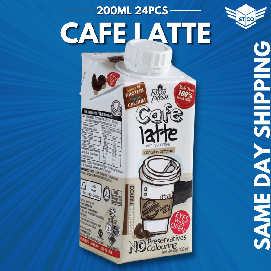 Farm Fresh UHT Cafe Latte (Susu Cafe Latte) 200ml 24pcs (1 carton ...