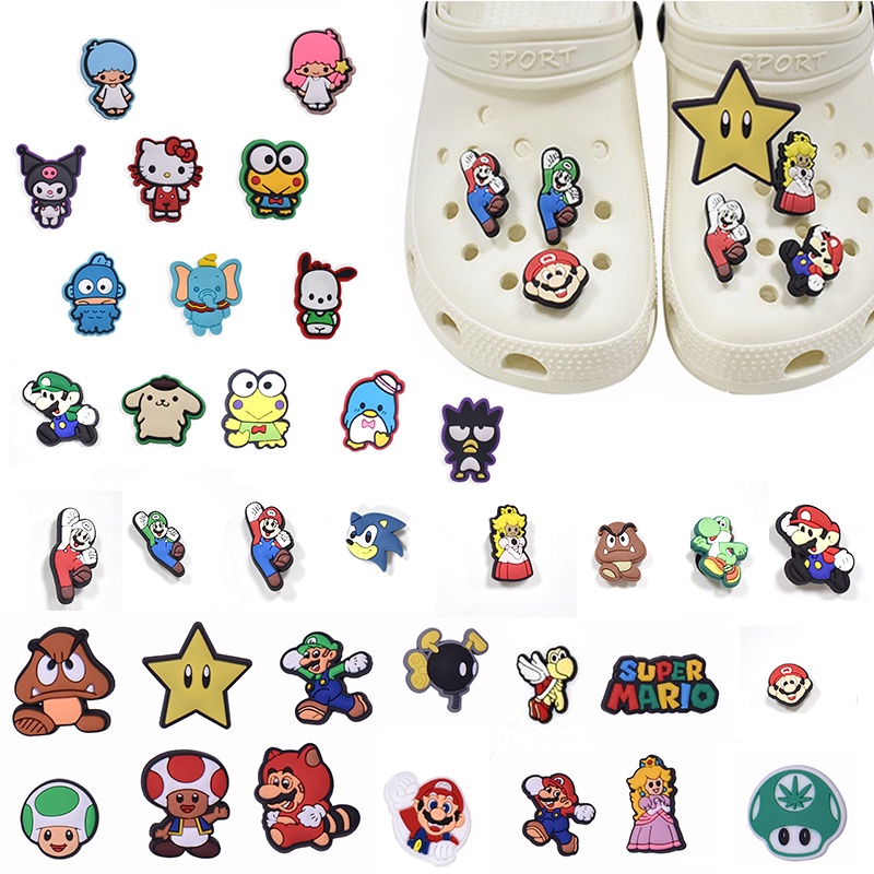 Croc Jibbit Cartoon Mario Cute Sanrio DIY Shoe Buckle Jewelry | Shopee ...