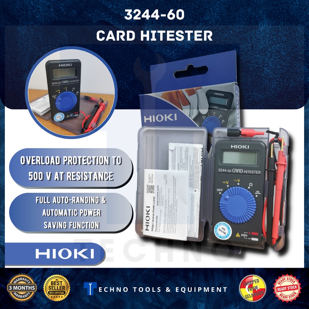HIOKI 3244-60 Card-style Pocket Digital Multimeter / CARD HiTESTER ...