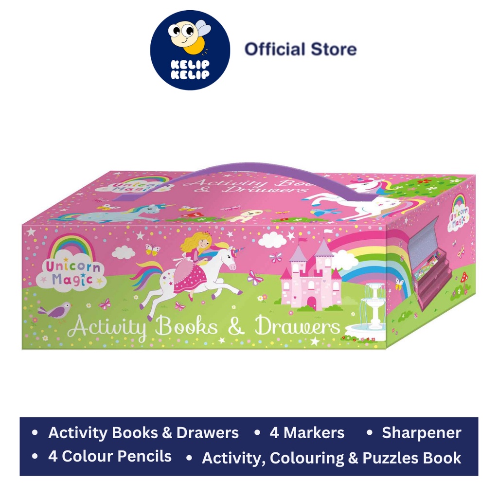 Unicorn Magic Colouring & Activity Drawers Gift Set For Kids with ...