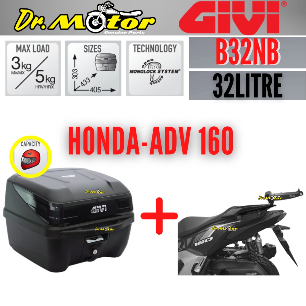 HONDA ADV160 ADV 160 GIVI SRX SPECIAL MONORACK MONO RACK J TAPAK REAR ...
