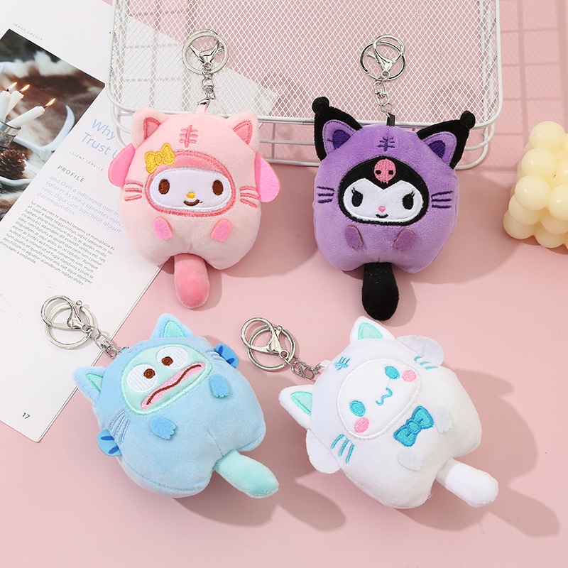 Melody Kuromi Plush Keychain Anime Plush Keychains Children Kawaii ...