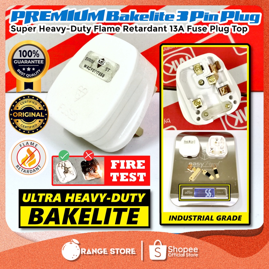 SIRIM TECHCA 13A Plug Top 【ULTRA HEAVY-DUTY】 3 Pin Plug BAKELITE MY UK ...