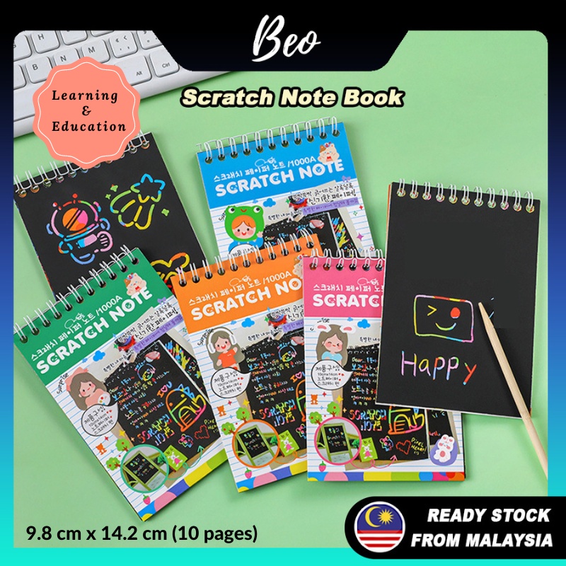 Scratch Note Book Set, Art Paper Rainbow Notes, Drawing Pad for Kids ...