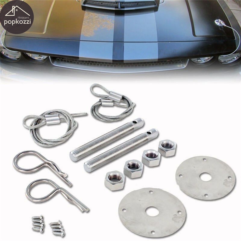 Popkozzi Car Engine Hood Locks Pin Style Hood Latch Pin Bonnet Lock Set ...