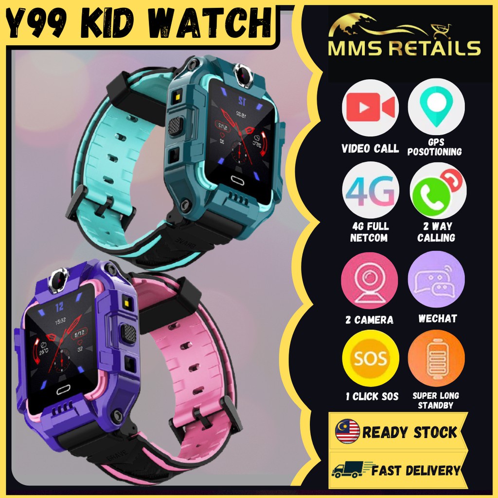 Y99 4G Kids Smart Watch GPS Dual Cameras Touch Screen Video Call ...