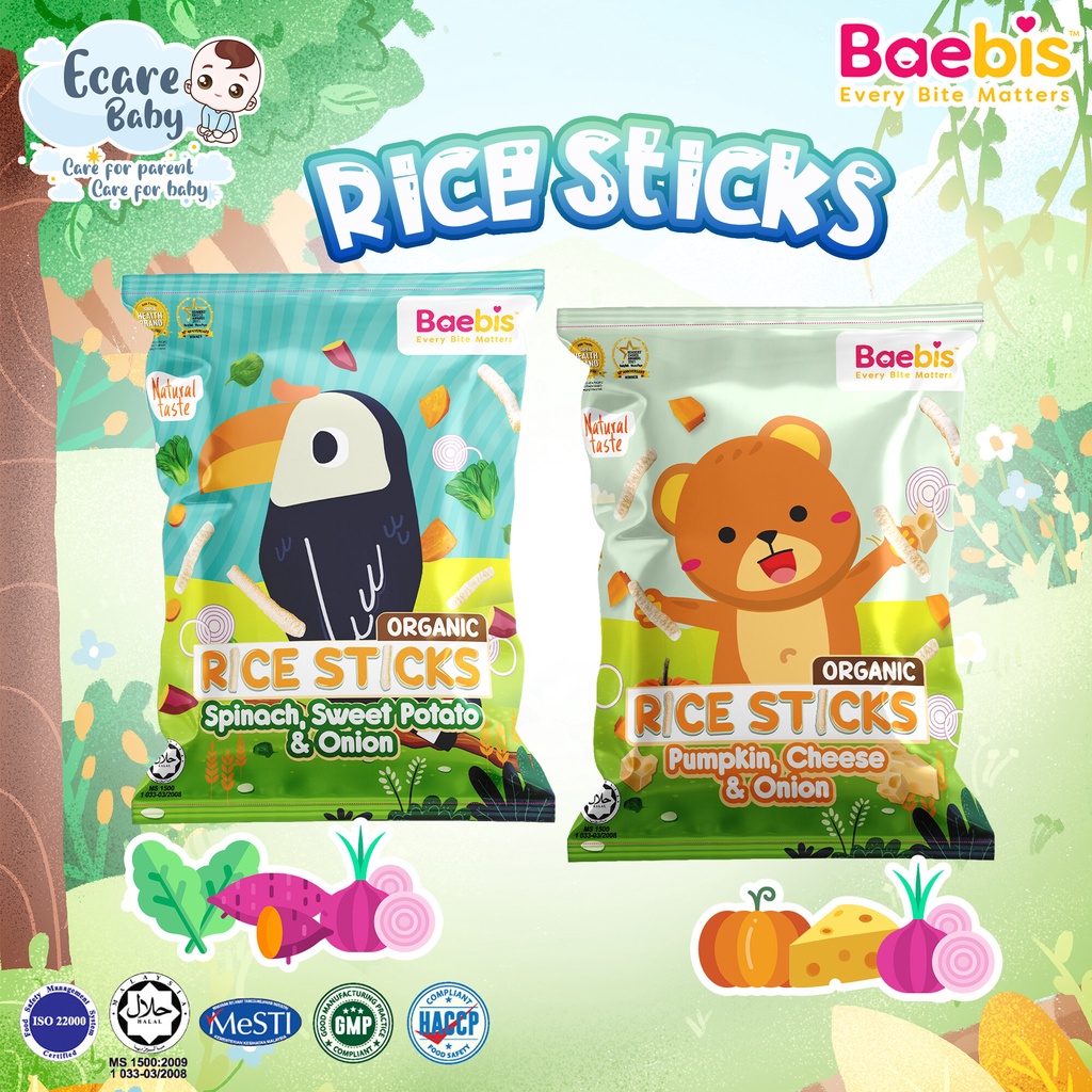 BAEBIS Organic Rice Sticks - 12g/pack | Shopee Malaysia