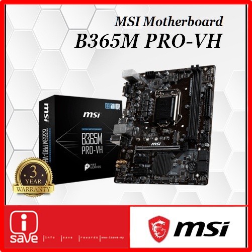 MSI B365M PRO-VH - Socket LGA1151 | Form microATX Motherboard | Shopee ...