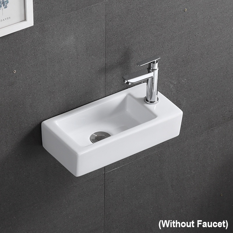 Square Ceramic Basin Nordic Household Wash Basin White Square Wall Hung ...