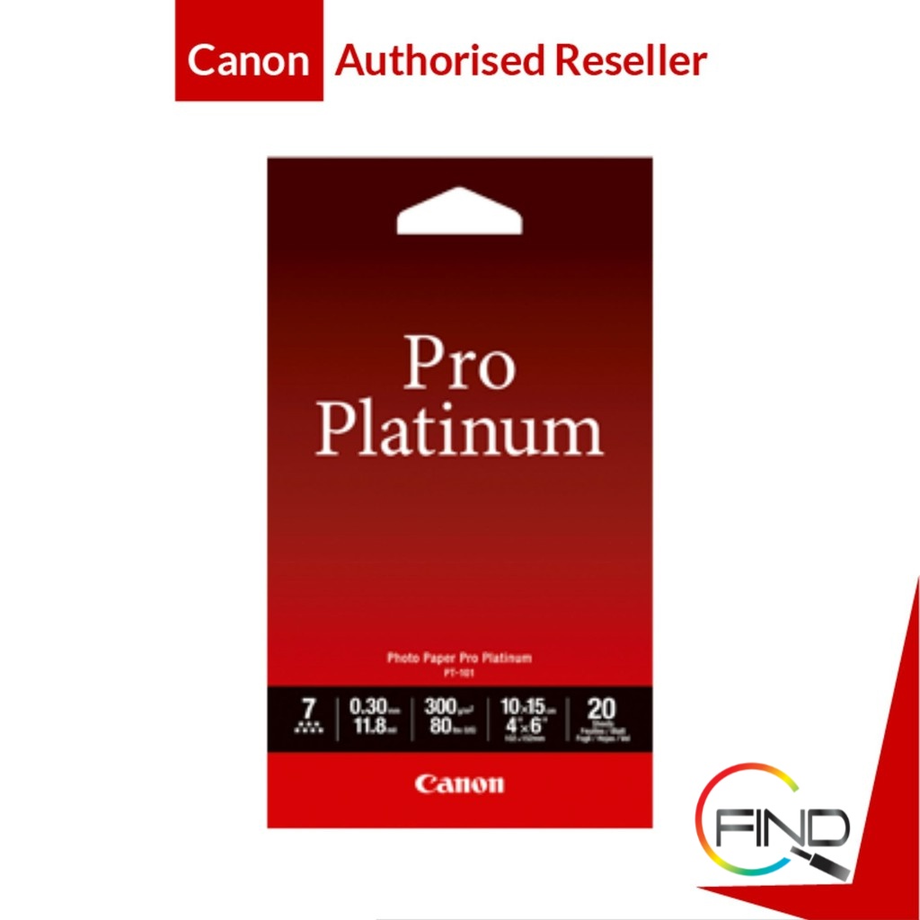 Canon PT-101 4R (20 sheets) Photo Paper Pro Platinum (300g/m2) for ...