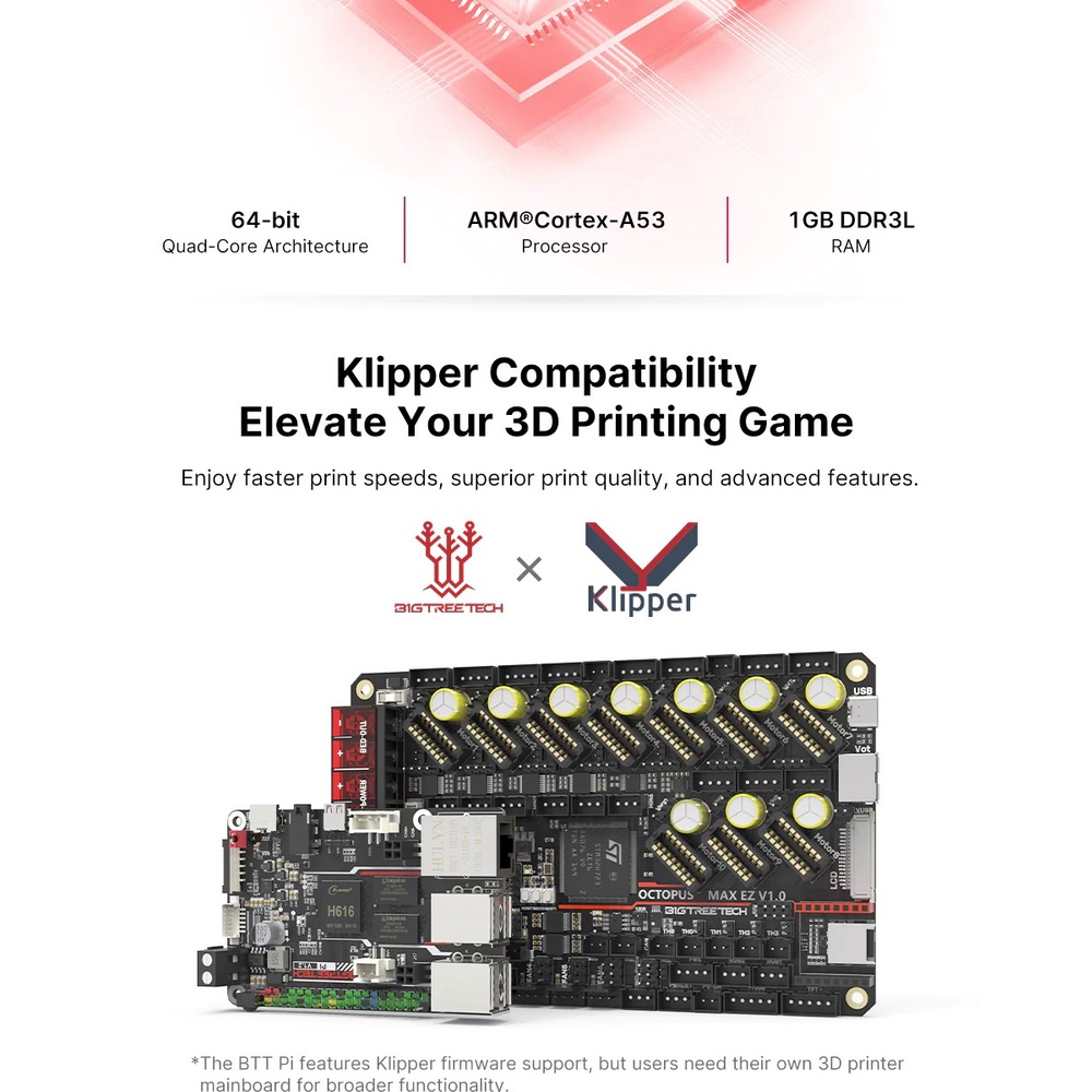 BIGTREETECH BTT Pi v1.2 DIY Klipper compatibility for Voron / Creality / Ender Series / Two ...