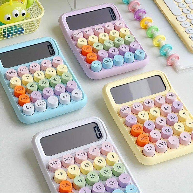 Ins Korean Dopamine Color Calculator 12 Digits Large Display Mechanical ...