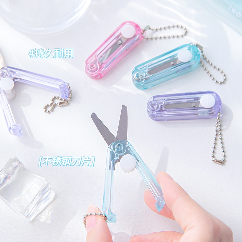 Transparent Mini Scissors Handmade DIY Tools Portable Safe Folding ...
