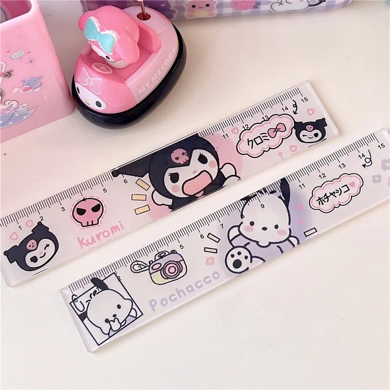 4 Pcs/set Sanrioed Kuromi Pochacco Cinnamoroll Straight Ruler ...