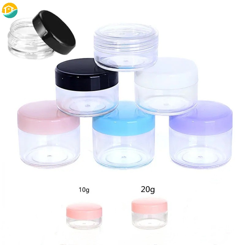 10/20/30g Empty Travel Small Colorful Clear Plastic Cosmetic Pot Jars ...