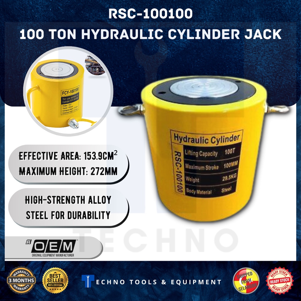 Hydraulic Cylinder(100mm) Stroke Jack Ram 100 Ton - 100% Brand New (RSC ...