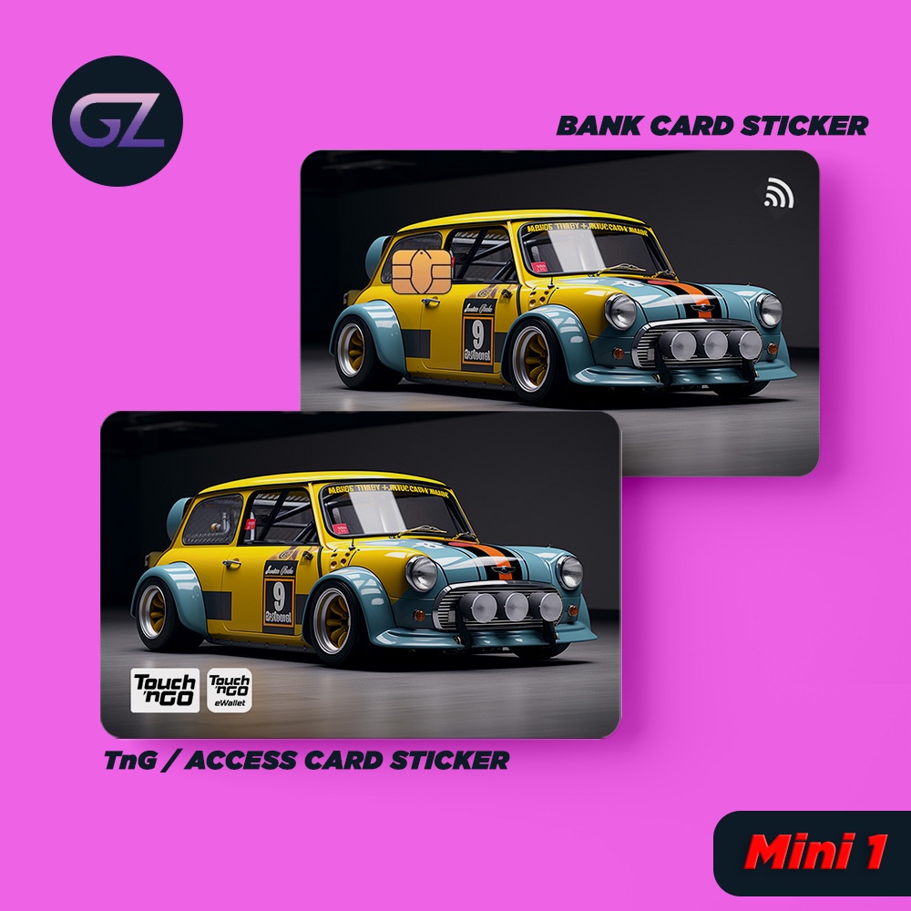 Mini Car - Bank Card & Touch n Go Card and Access Sticker (Waterproof ...