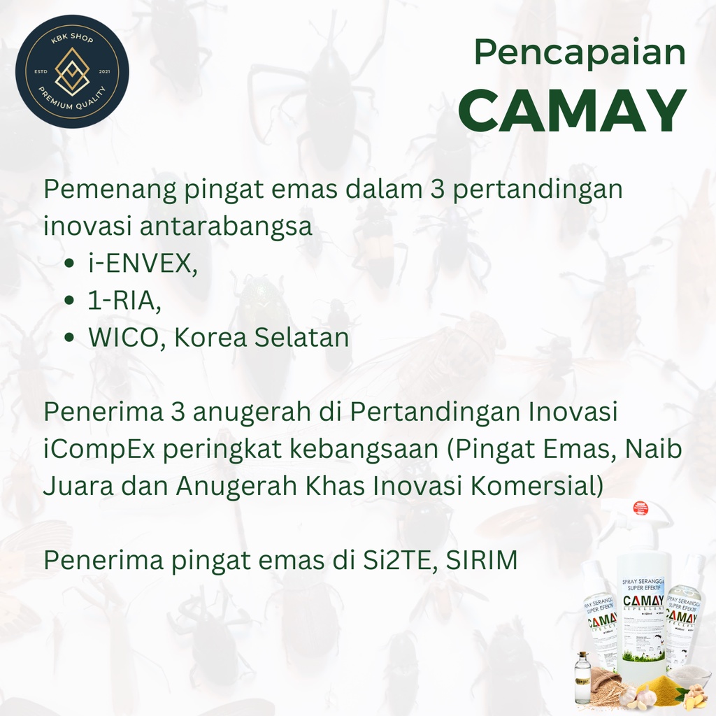 CAMAY Spray Serangga Organik Spray Lipas Semut Nyamuk Lalat Pokok Anai ...