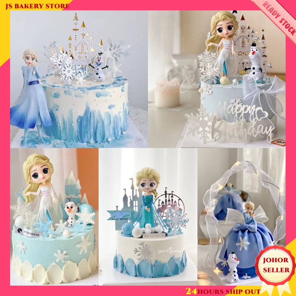 【JS Bakery Store】Frozen Theme Anna Elsa Snow Cake Topper ...