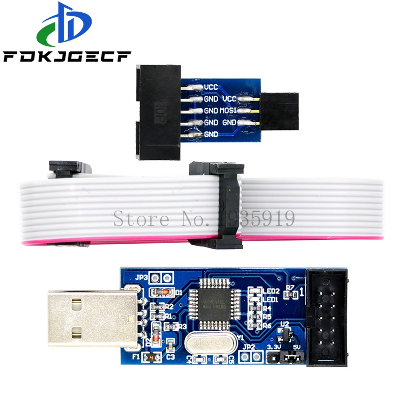 10Pin To 6 Pin Adapter Board + USBASP USBISP AVR Programmer USB ISP USB ...