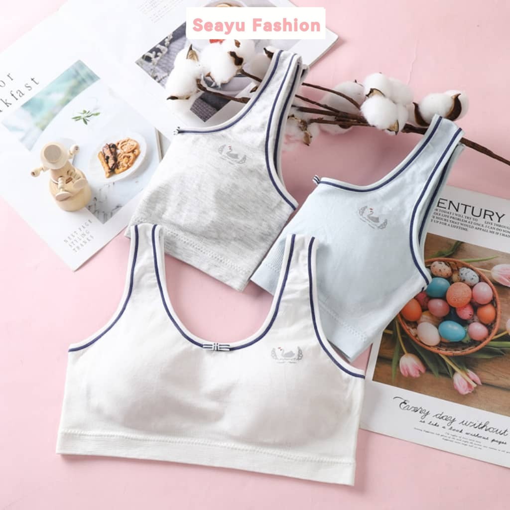 Pure Cotton Bra Teenager Girl Bra Kid Soft Cotton Children Puberty Bra ...