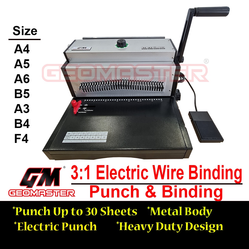 Geomaster Electric Wire Binding Machine 3:1 Double Wire Binding | Shopee Malaysia