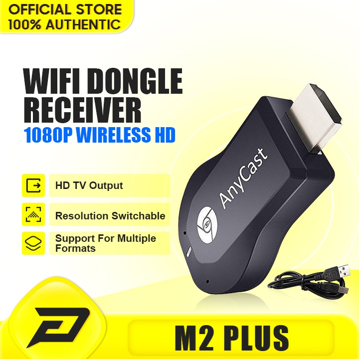 AnyCast M12 Plus Wifi Display for iOS Android Black TV 1080p Wireless ...