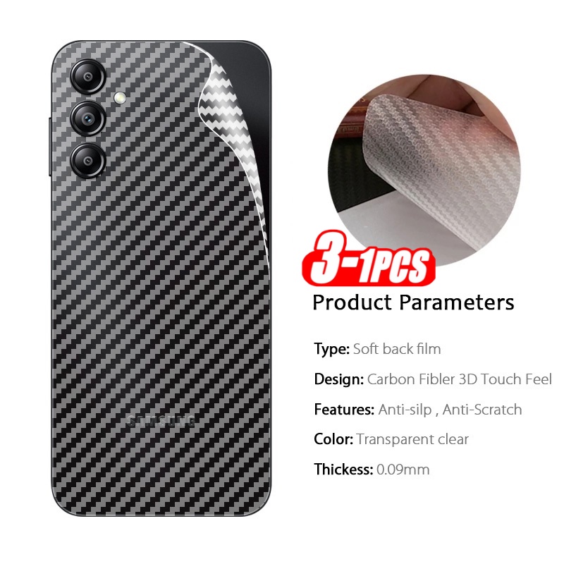 Samsung S23 FE 2023 3D Back Carbon Fiber Phone Screen Back Film for ...