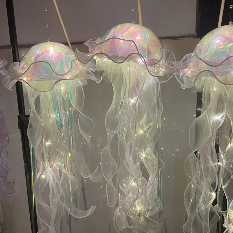 Creative Jellyfish Shaped Night Light Cute Decorative Lamp Photo Props ...