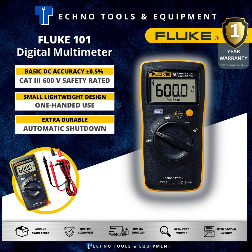 Fluke 101 Basic Digital Multimeter Pocket (BEST Multimeter) FK 101 | Shopee Malaysia