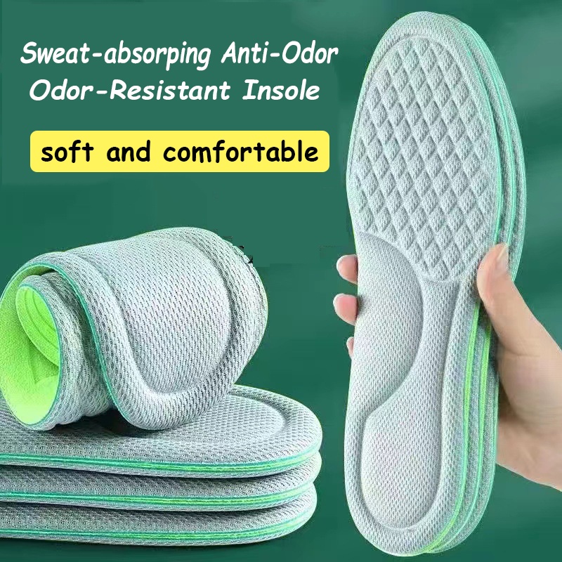 Summer Unisex Insole Sports Soft Sweat Absorption Anti-odor Insole ...