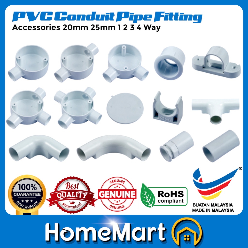 PVC Conduit Pipe Fitting Accessories 20mm 25mm 1 2 3 4 Way Box Tee ...