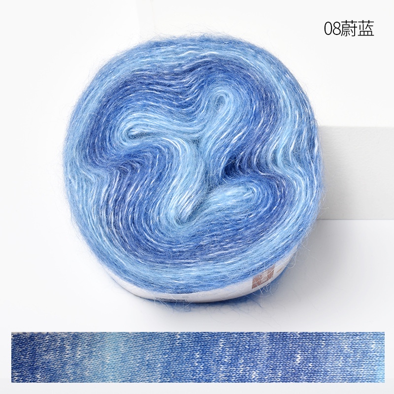 1 Roll of Gradient Mohair Long Dyed Mohair Fine Thread Crochet Sweater ...