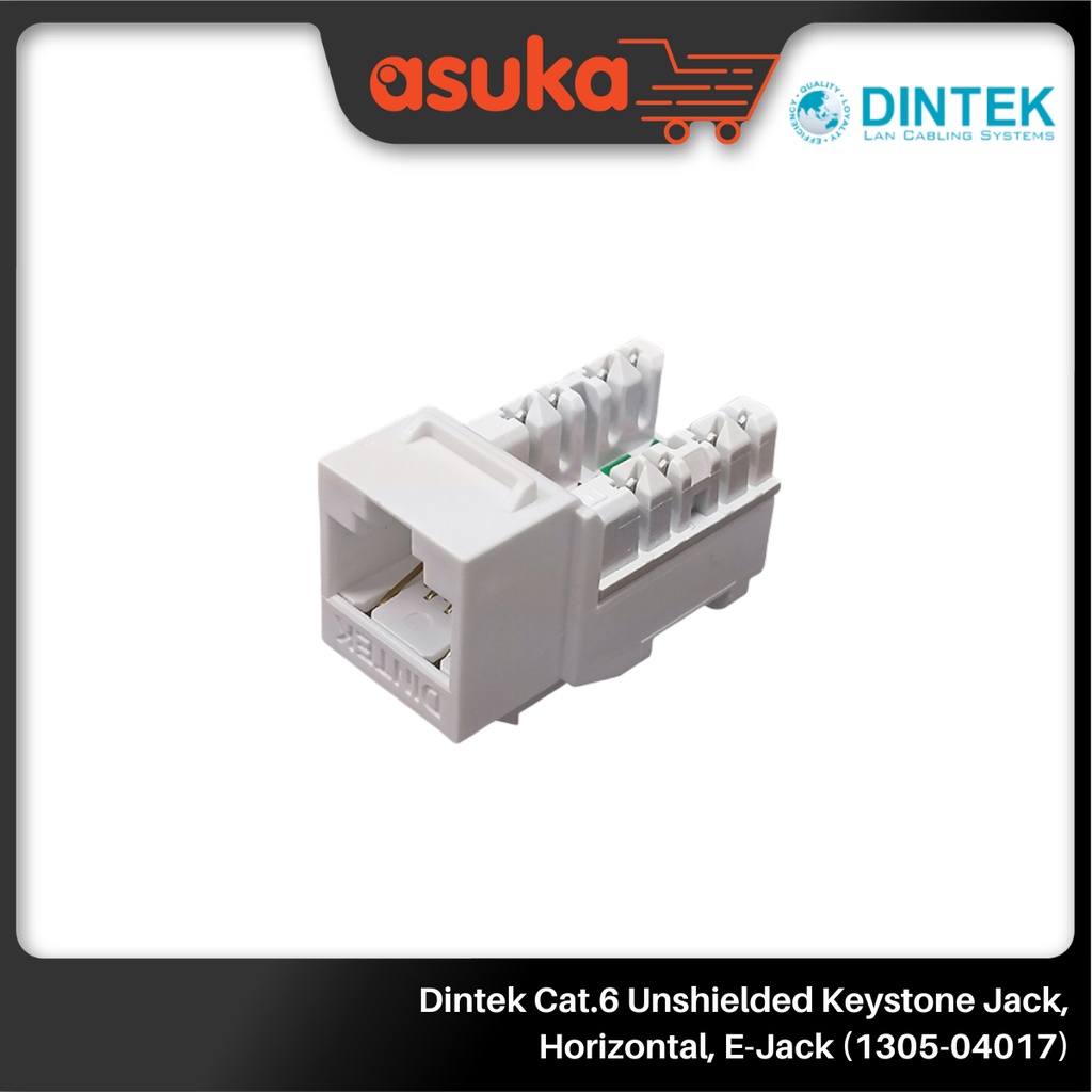 Dintek Cat.6 Unshielded Keystone Jack, Horizontal, E-Jack (1305-04017 ...