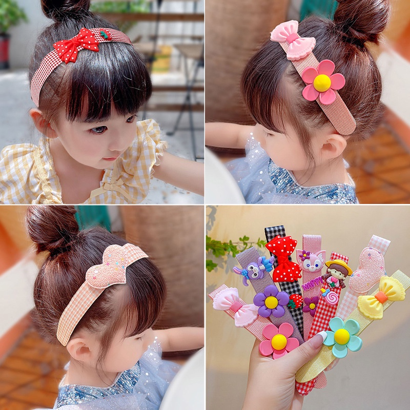 Children's Cartoon Velcro, Girl's Broken Hair Stickers Hairband ...