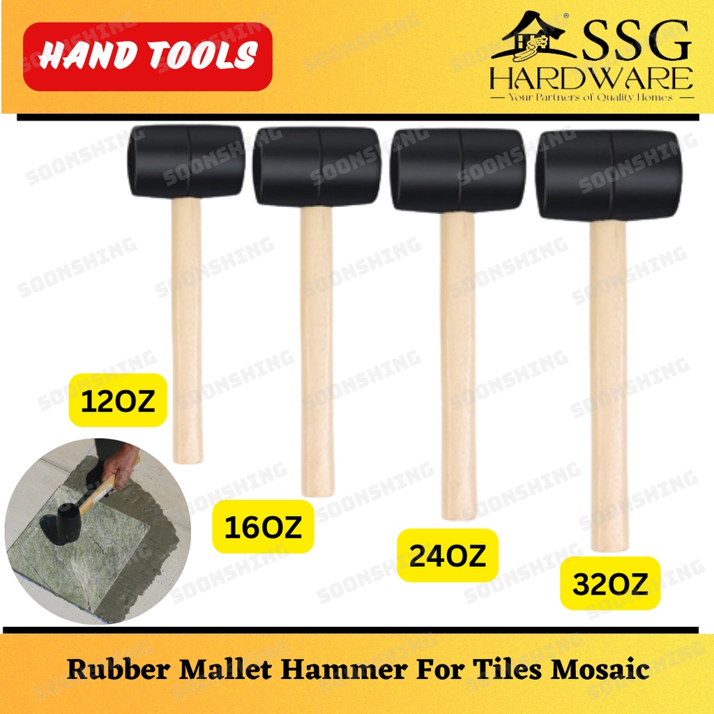 Rubber Mallet Hammer For Tiles Mosaic Wood Works Bend Sheet Metals ...