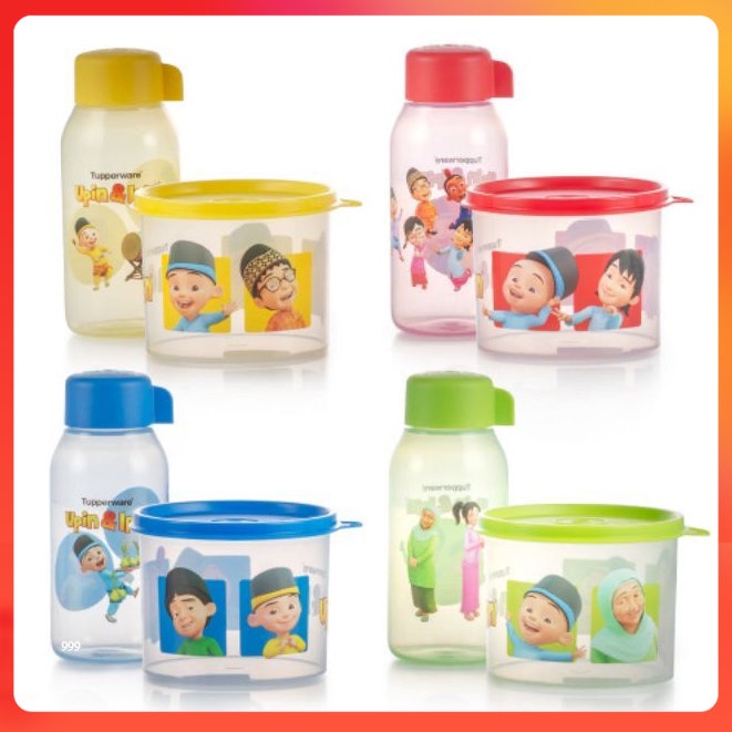 Tupperware Upin Ipin Collection Set 570ml Bekas Kuih Raya Canister 350ml Eco Bottle Limited ...