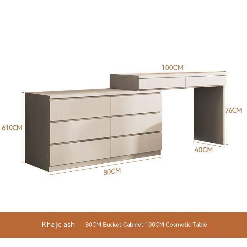 L-shaped dressing table, simple cream series dressing table drawer type ...