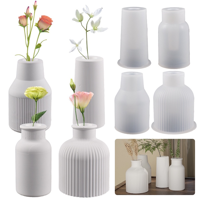 CHK Vase Silicone Mold DIY Handmade Epoxy Resin Molds Plaster Concrete ...