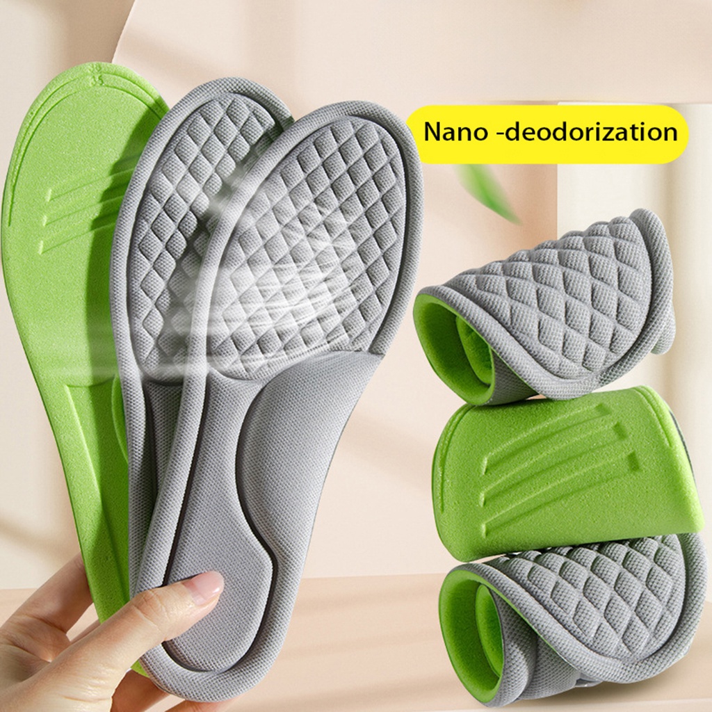 4D Soft Sweat Memory Foam Insoles for Shoes Men Women Deodorant Absorb ...