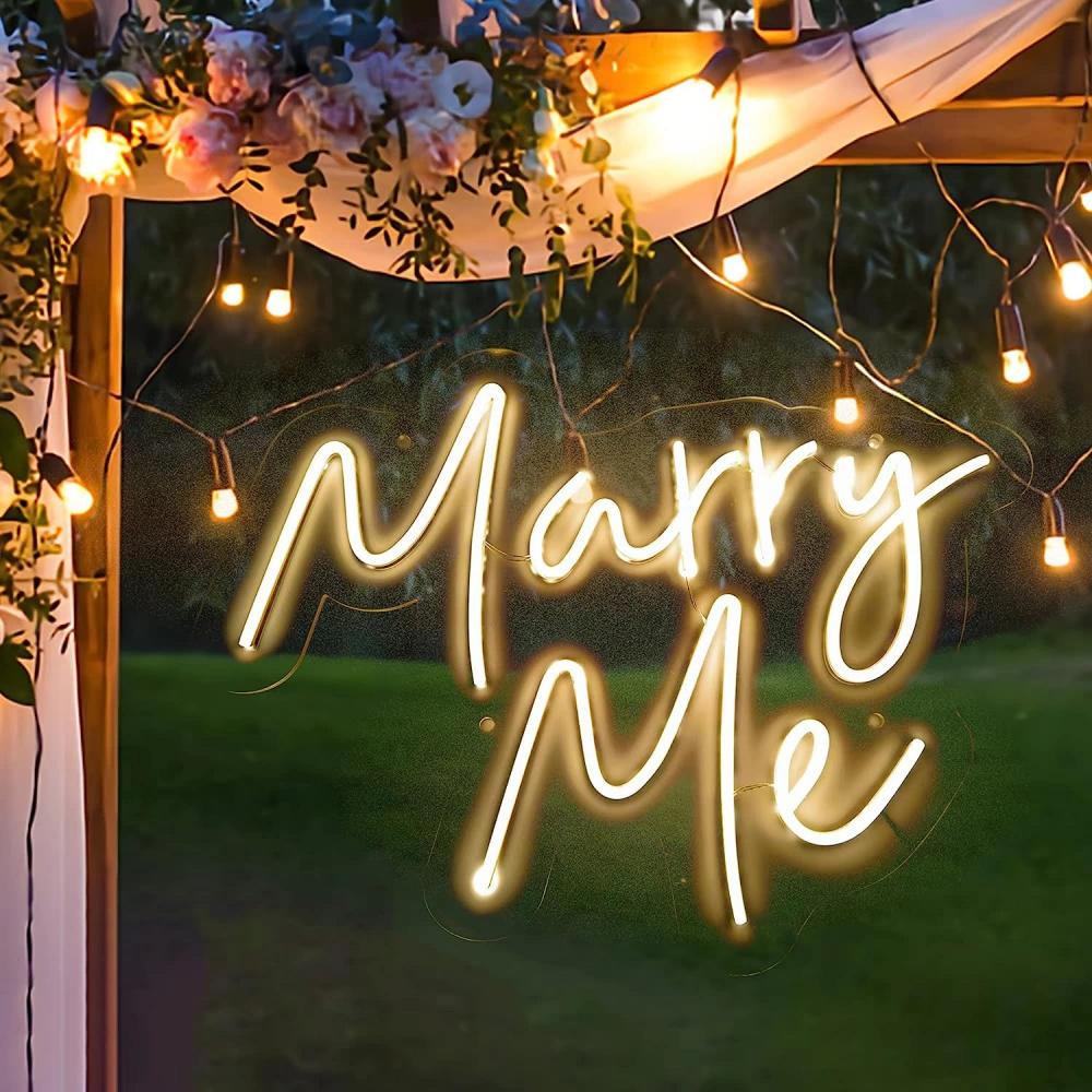 43X30cm Marry Me Neon Signs Acrylic Letters Neon Light Sign for ...