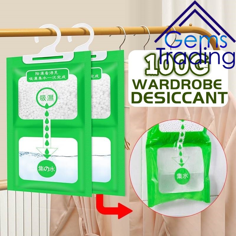 100g Indoor Closet Hanging Dehumidifier Bag Anti Mold Wardrobe ...