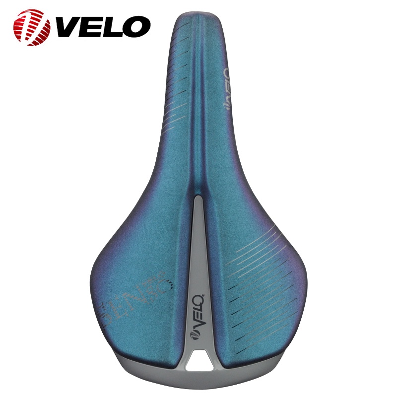 VELO VL-1A47 Road Bike Seat Cushion Saddle Ti Rail Oil Slick Racing ...